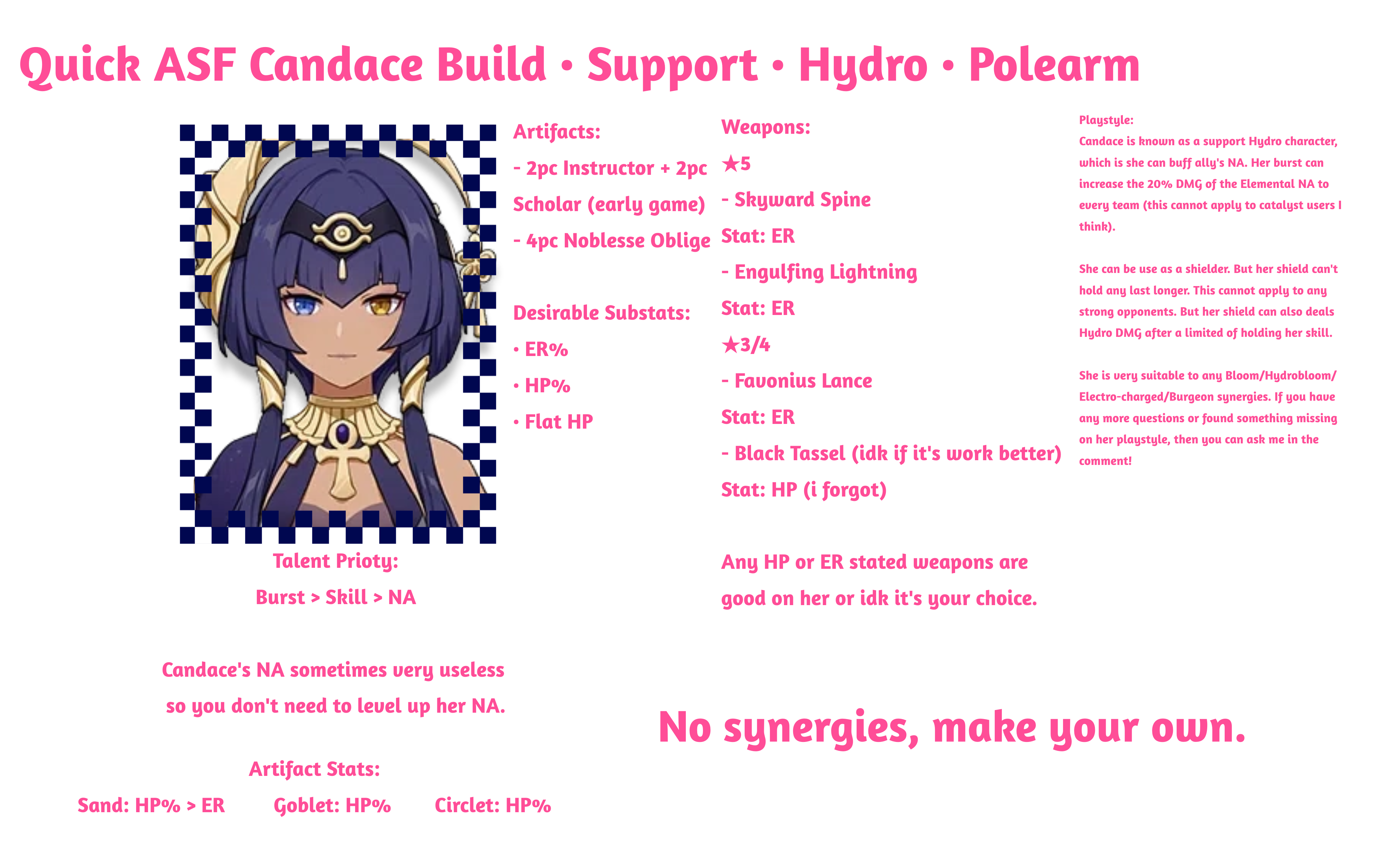 Quick Candace Build (no comsumables images) Genshin Impact | HoYoLAB