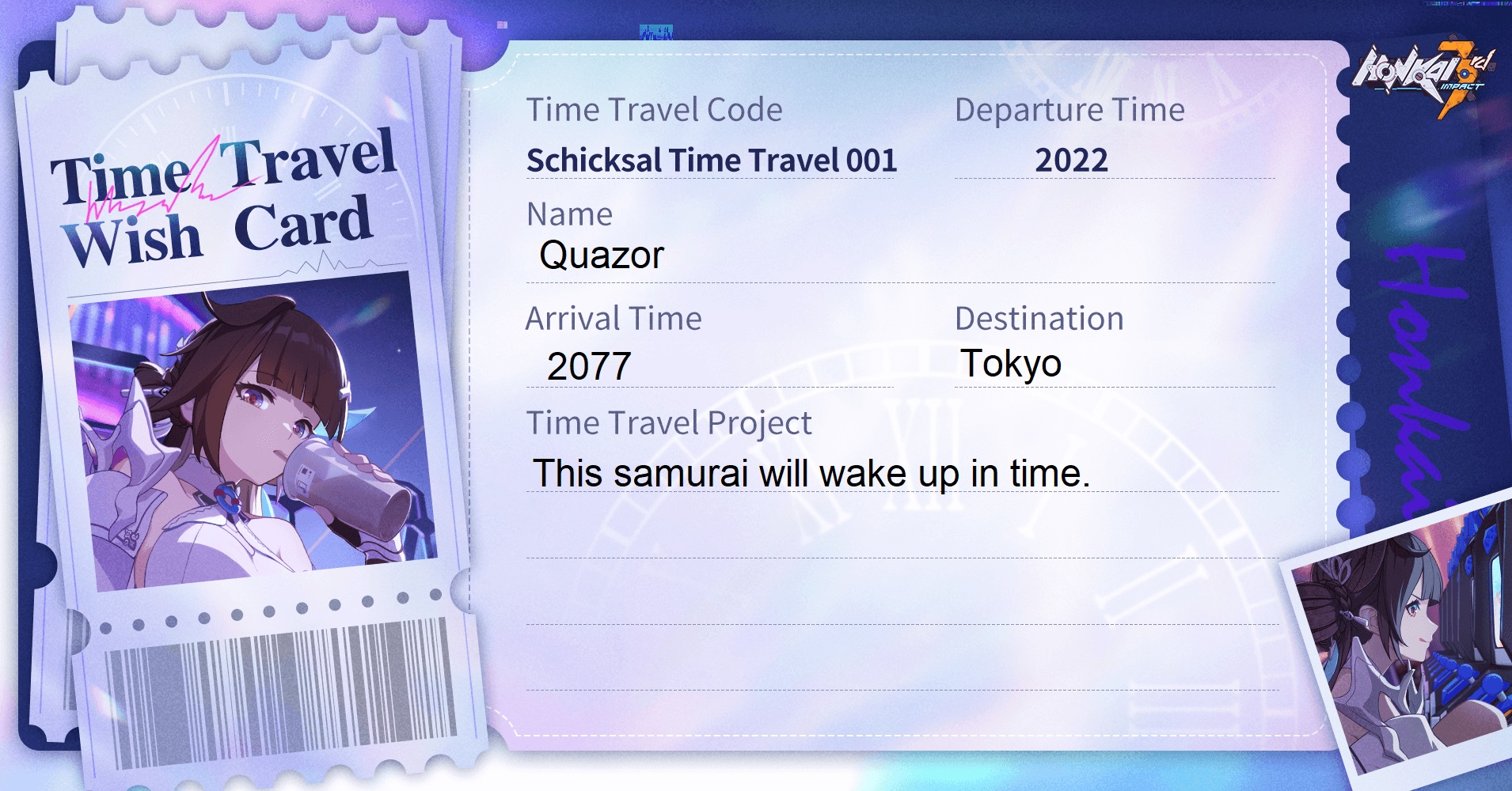 time travel Honkai Impact 3rd | HoYoLAB