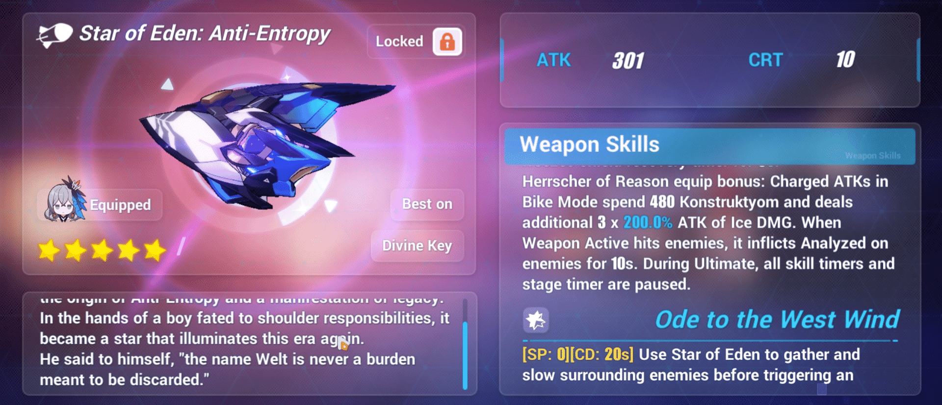 Honkai Impact Beta v6.1 Weapon Review : Star of Eden: Anti-Entropy ...