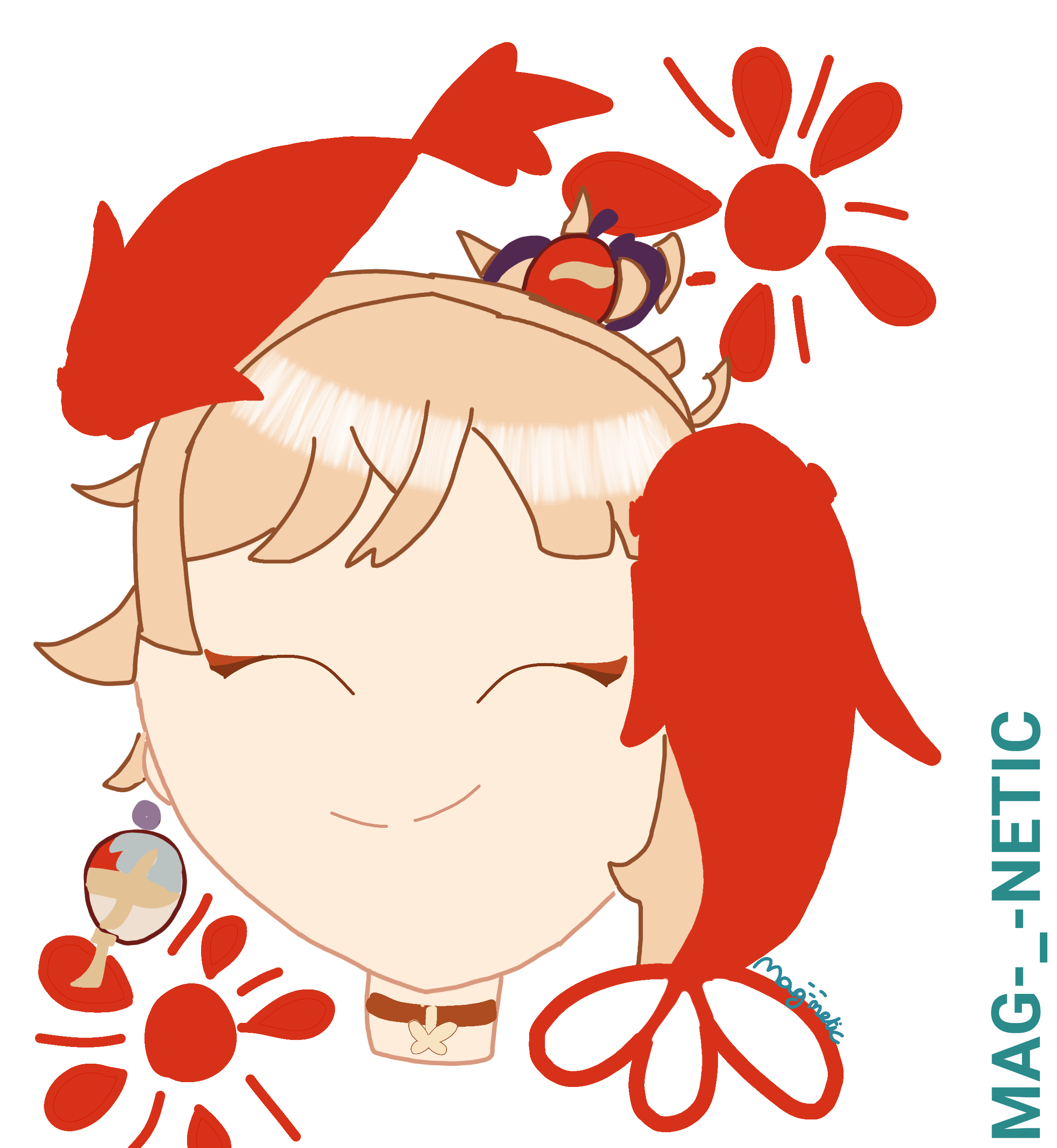 Yoimiya with some little fish