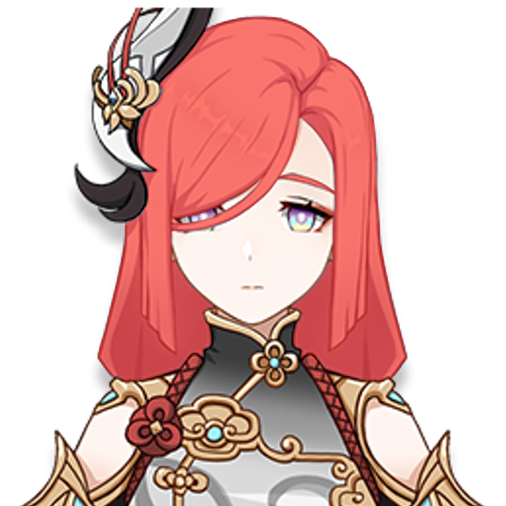 Shenhe with red hair Genshin Impact | HoYoLAB