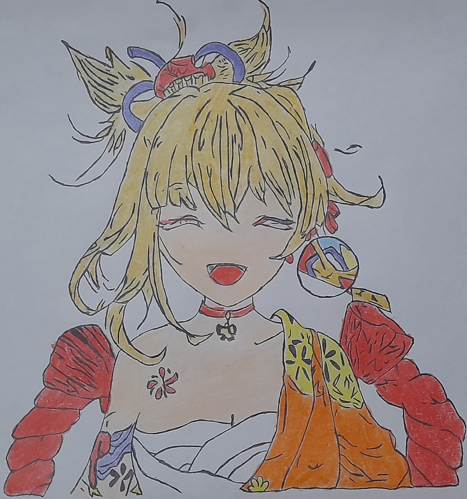 My first drawing(****, it takes a lot of time to draw ) Genshin Impact ...
