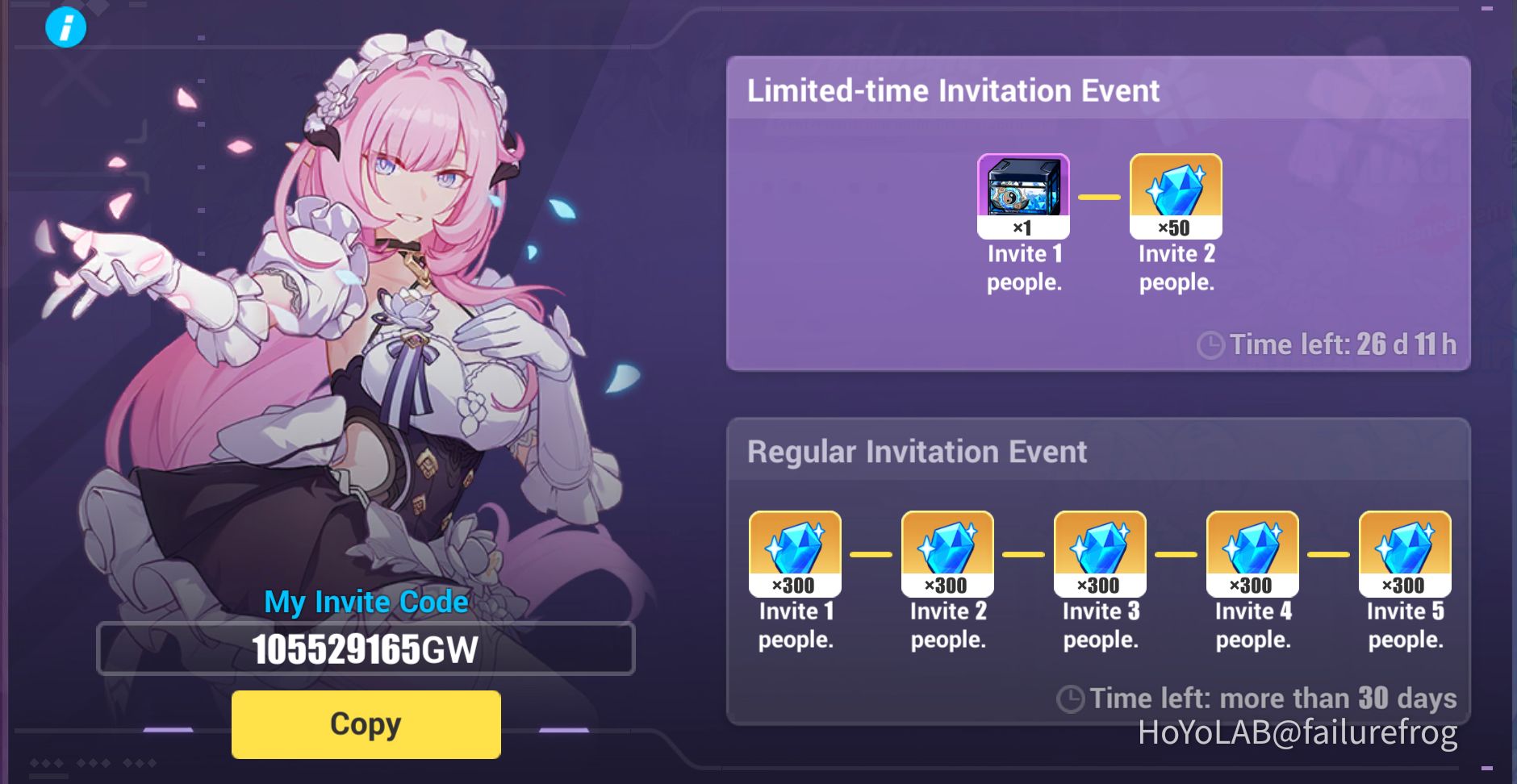 Crystal code for returnees / new players Honkai Impact 3rd | HoYoLAB