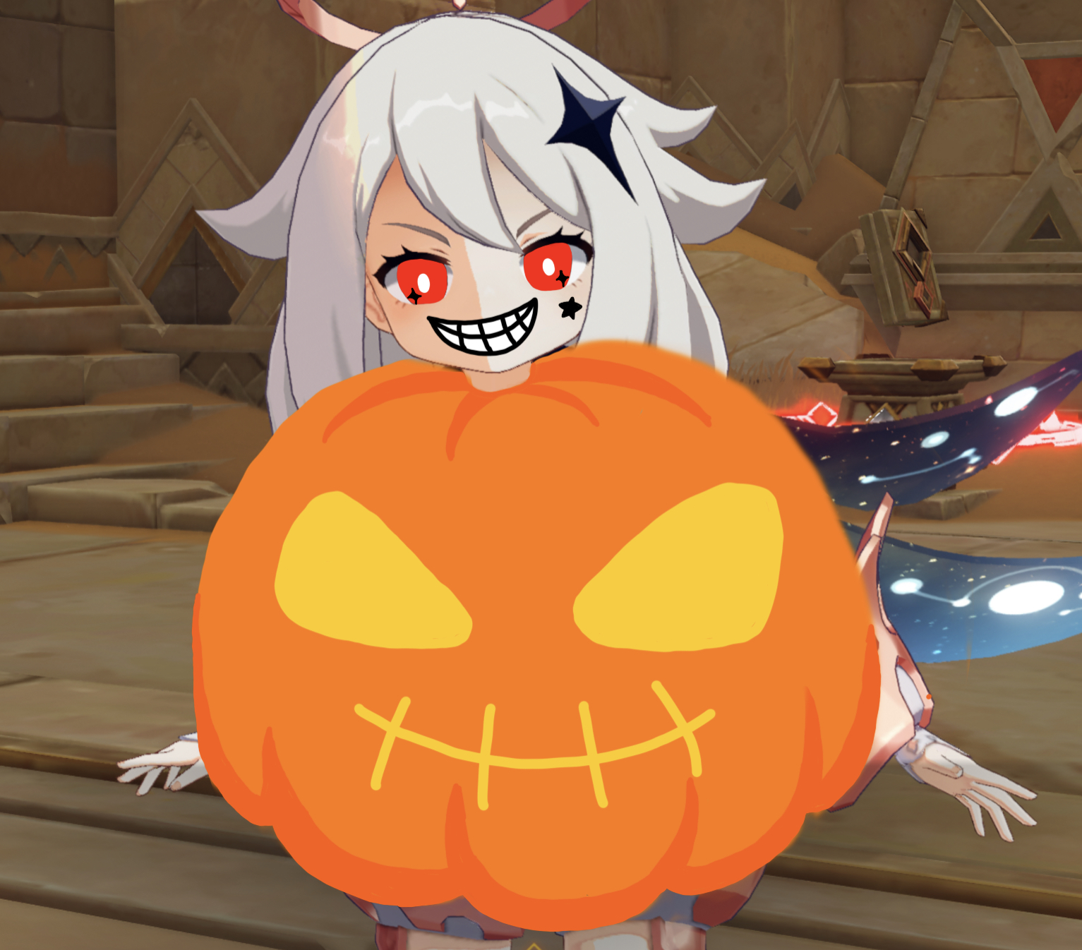 Cursed Paimon: Jack-o'-lantern Genshin Impact | HoYoLAB