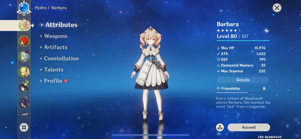 Dps barbara Genshin Impact | HoYoLAB