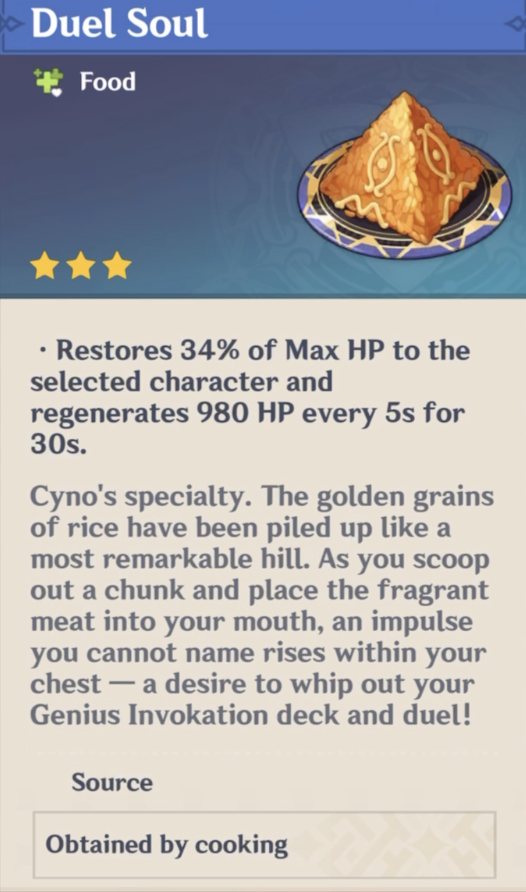 When the description of Cyno's special dish is funnier than his joke ...