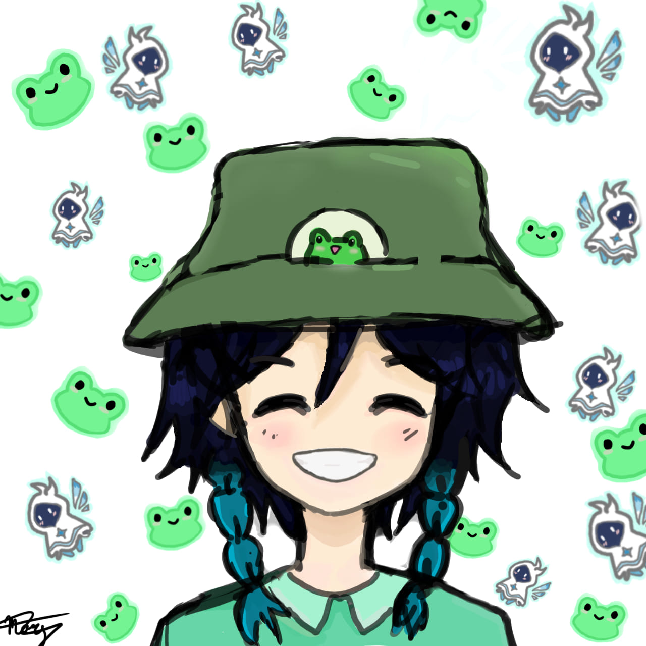 my venti frog hat fanart 💖 ⚠if yall want to repost please give credits ...