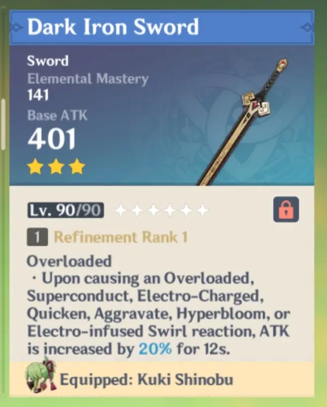 black steel sword genshin