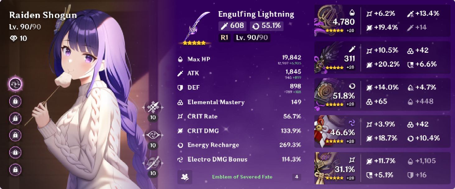 My main dps builds ️🥰 Genshin Impact | HoYoLAB