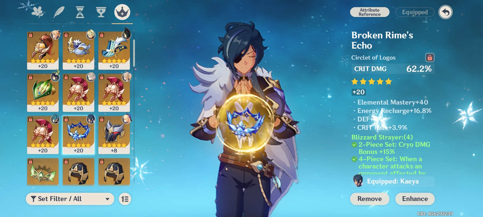 My Kaeya build Genshin Impact | HoYoLAB