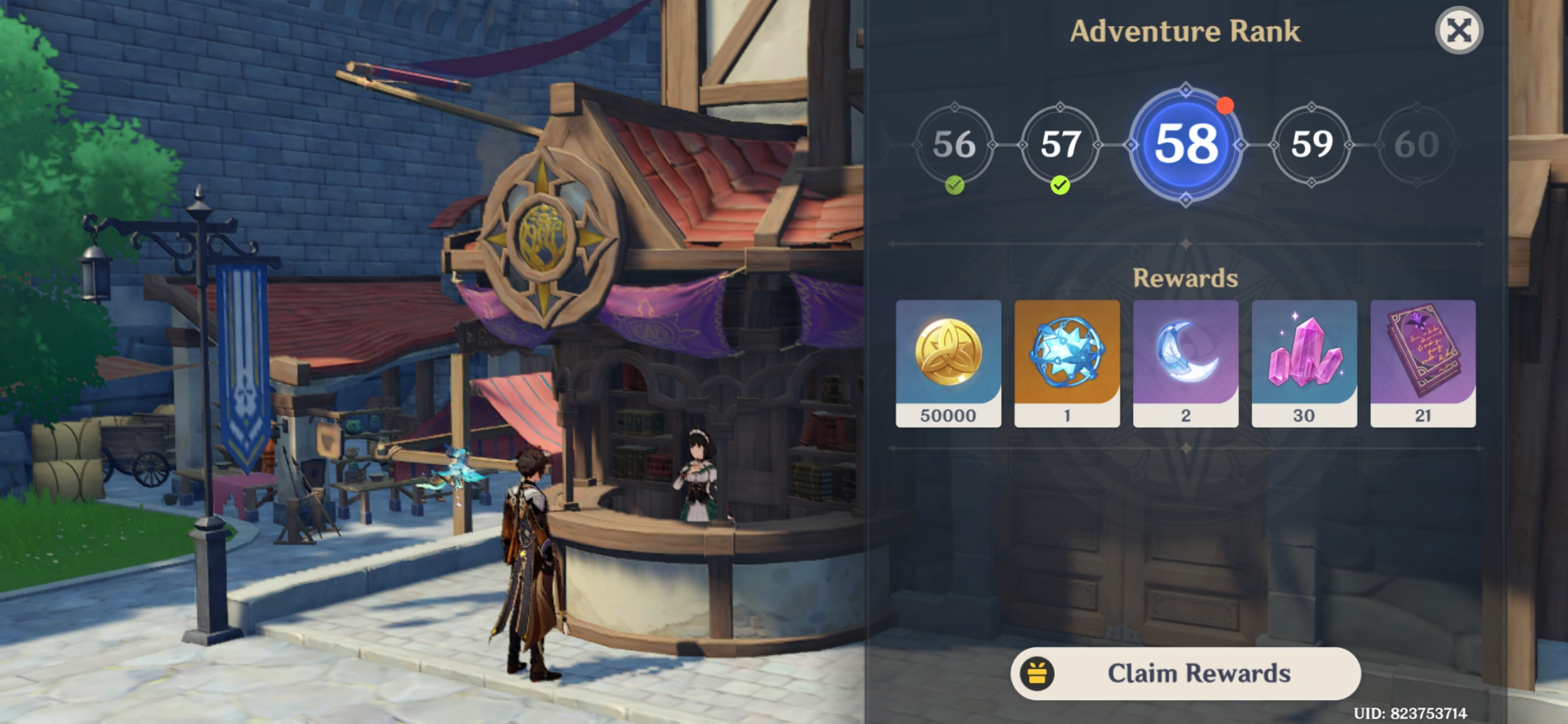 Adventure Rank | Level 58 Genshin Impact | HoYoLAB