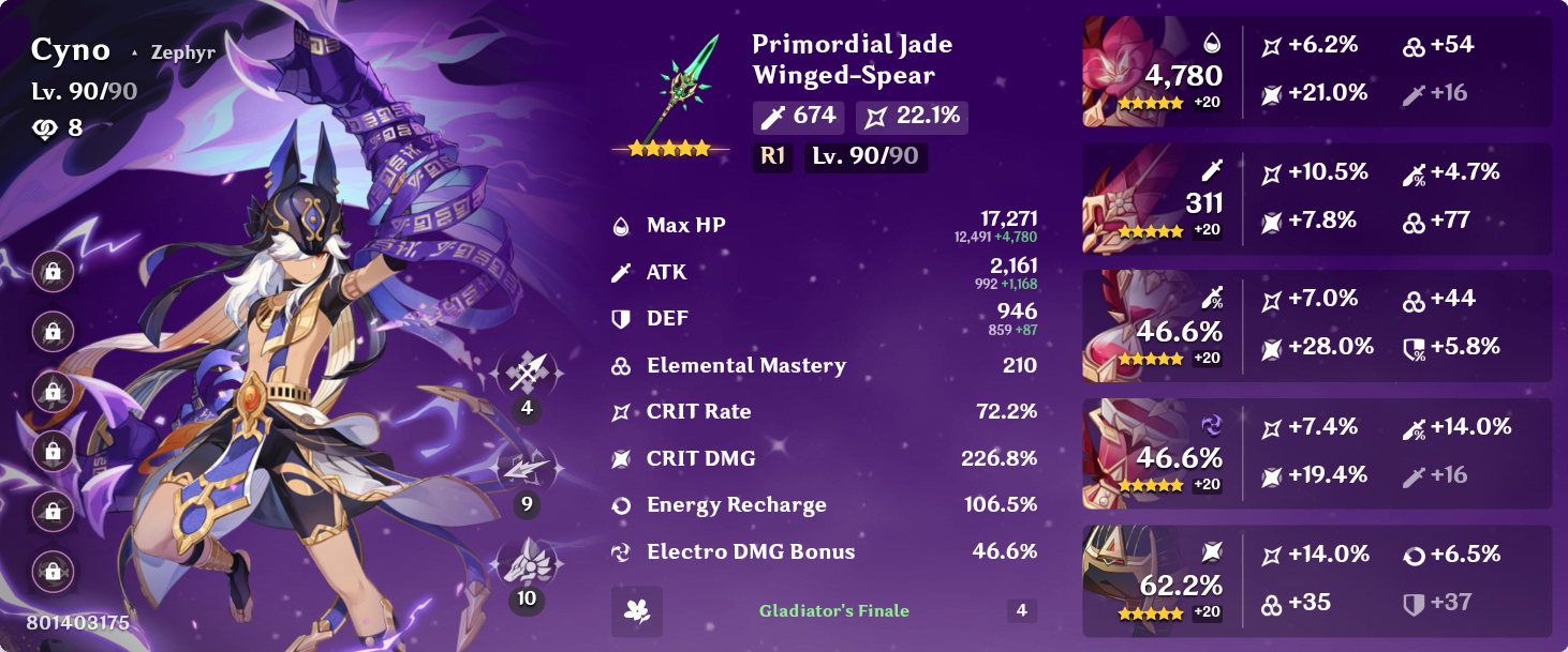 Cyno build showcase! Very happy on how this turned out Genshin Impact ...