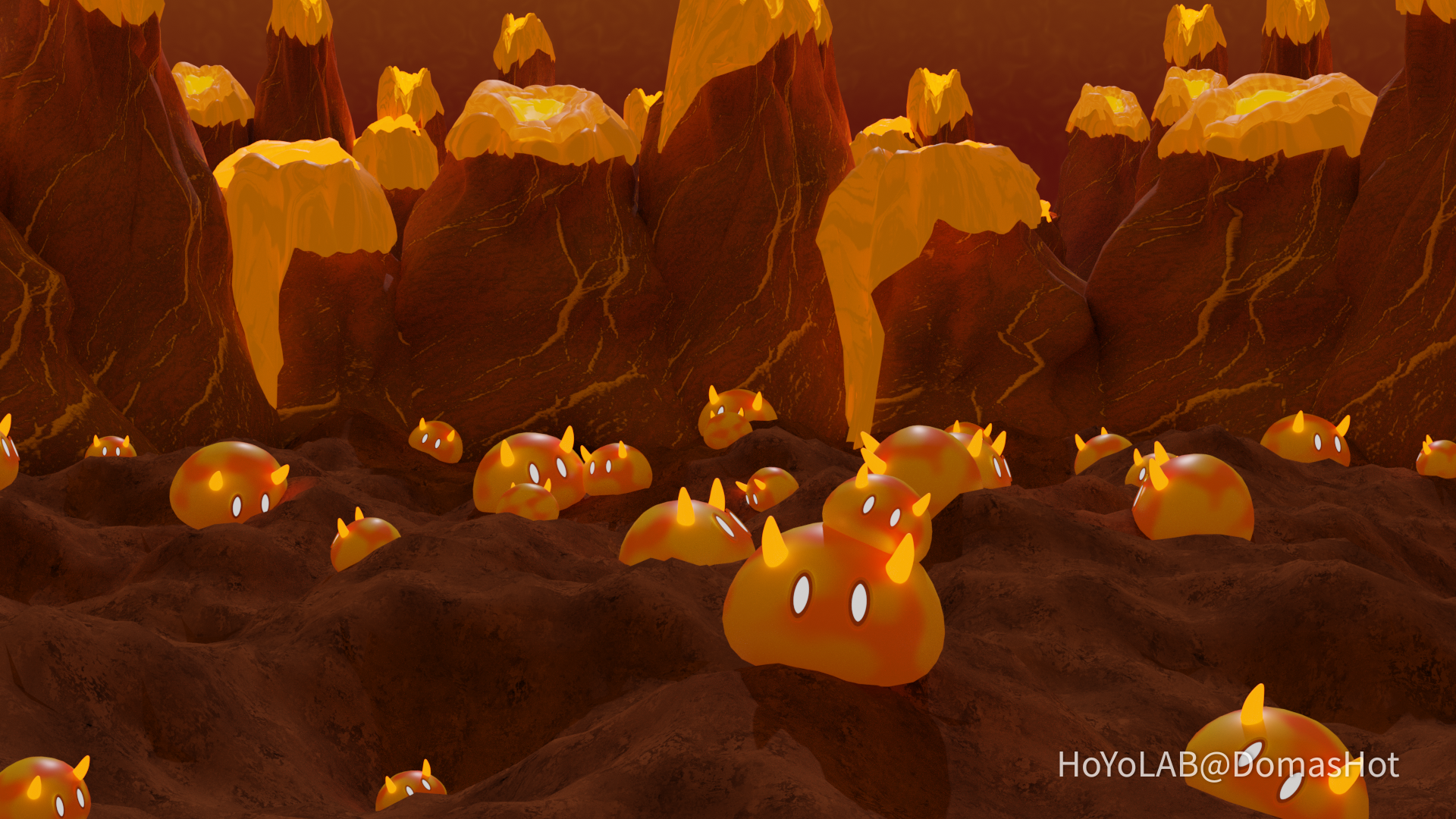 Pyro slime army 3D blender model Genshin Impact | HoYoLAB