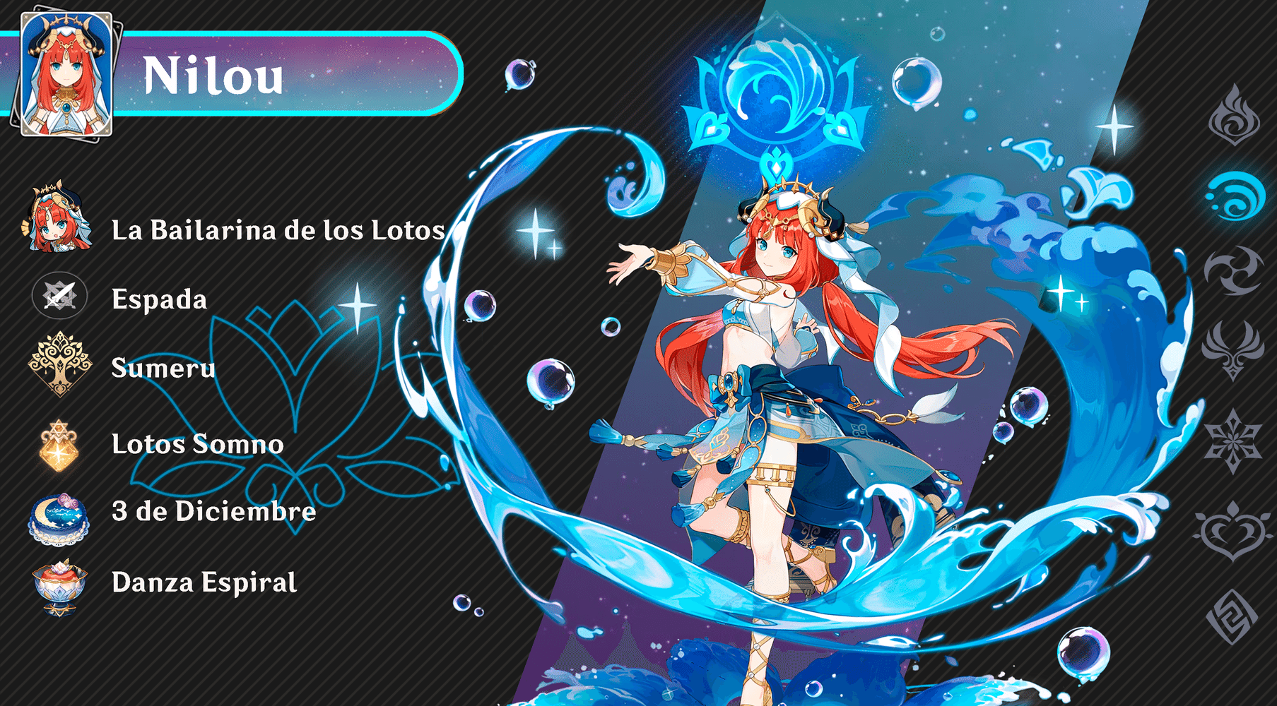 🌊GUIA DE MATERIALES DE ASCENSIÓN Y TALENTOS PARA NILOU🌊 Genshin Impact ...