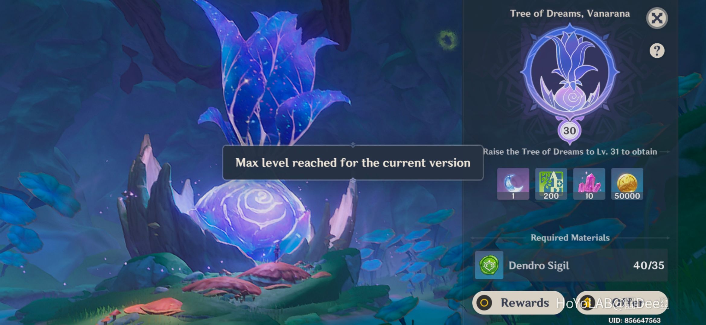 After reaching lvl 30 on tree of dreams Genshin Impact | HoYoLAB