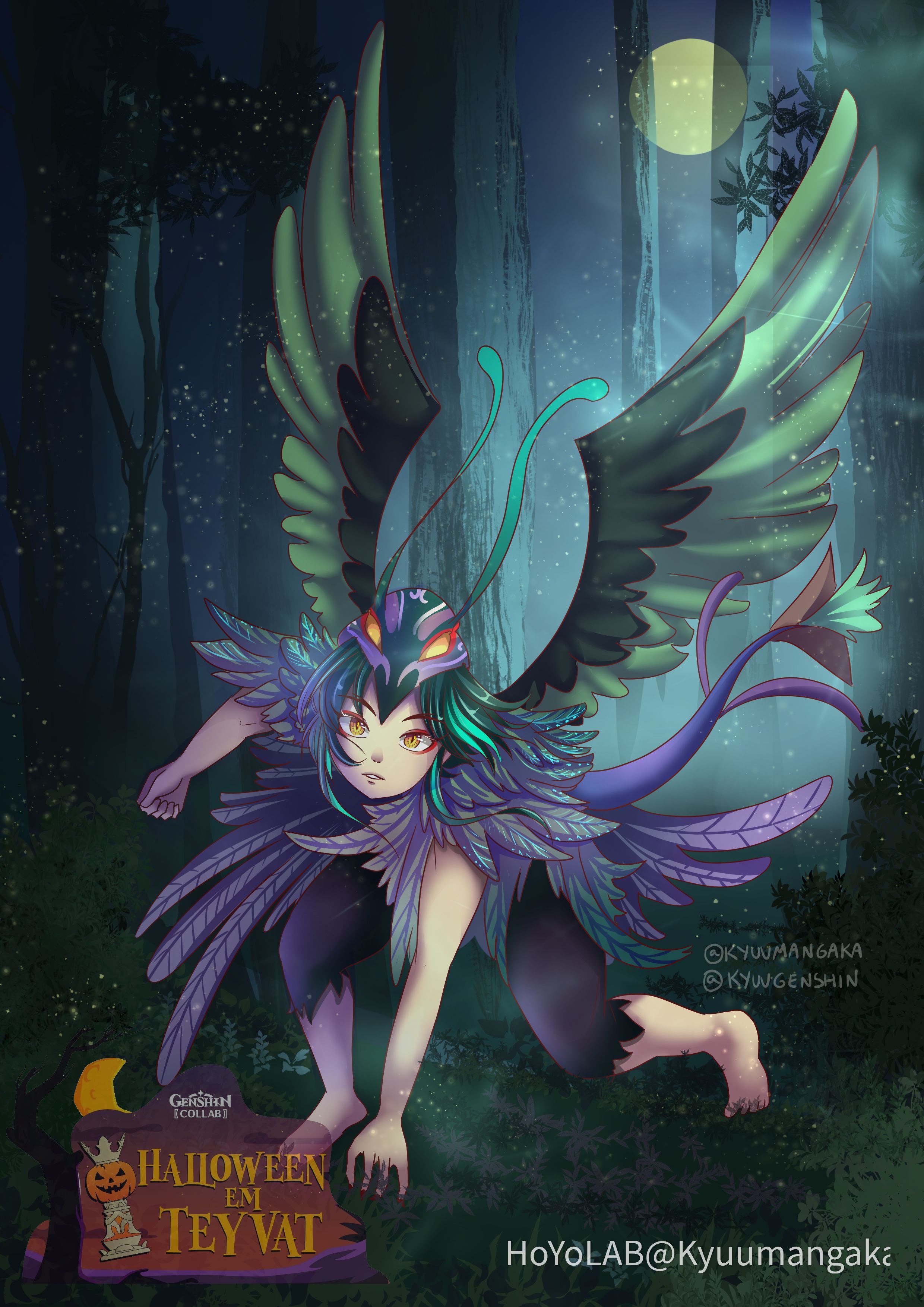 Halloween in Teyvat: Bird Xiao Genshin Impact | HoYoLAB