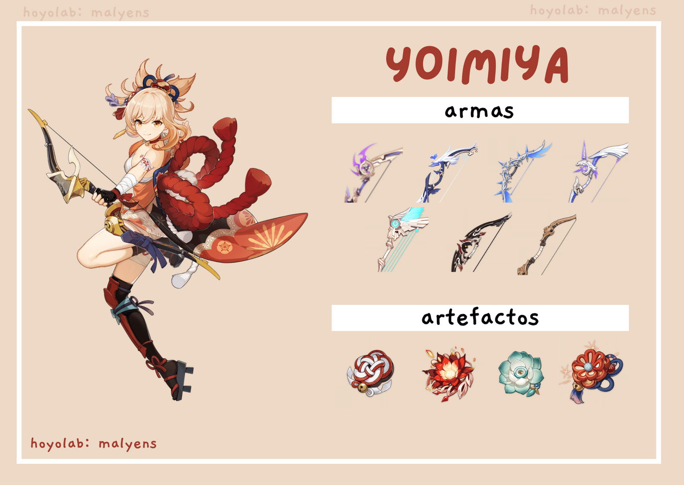 Guía de yoimiya: materiales de ascensión y talentos, armas y artefactos ...