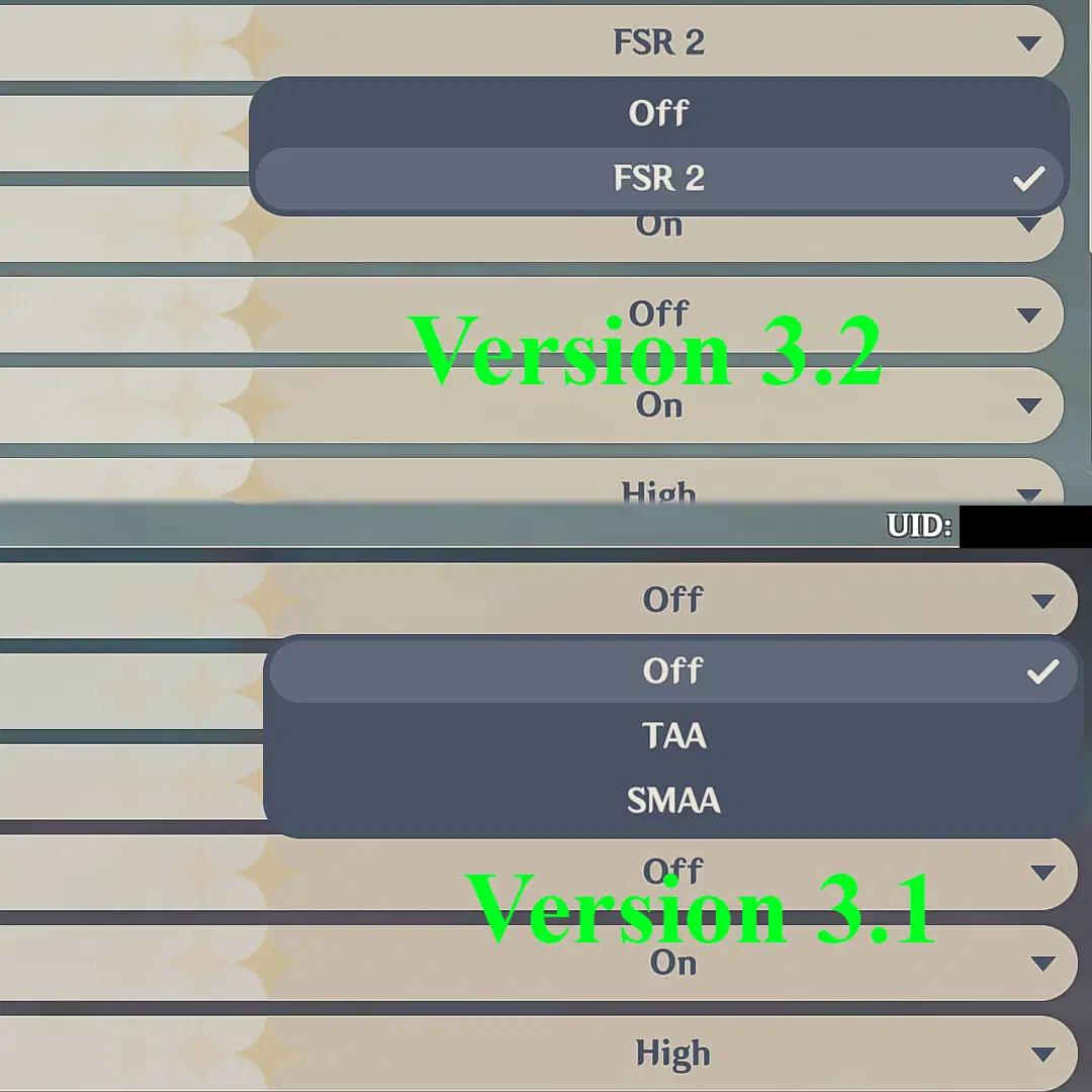 Anti-Aliasing options SMAA & TAA have been removed!!! now only FSR2 or Off are options ...