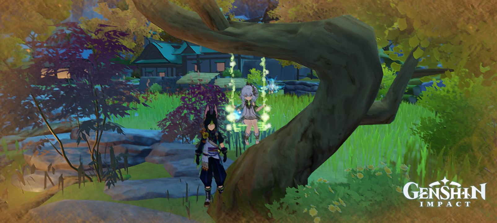 Nahida swinging on a tree Genshin Impact | HoYoLAB