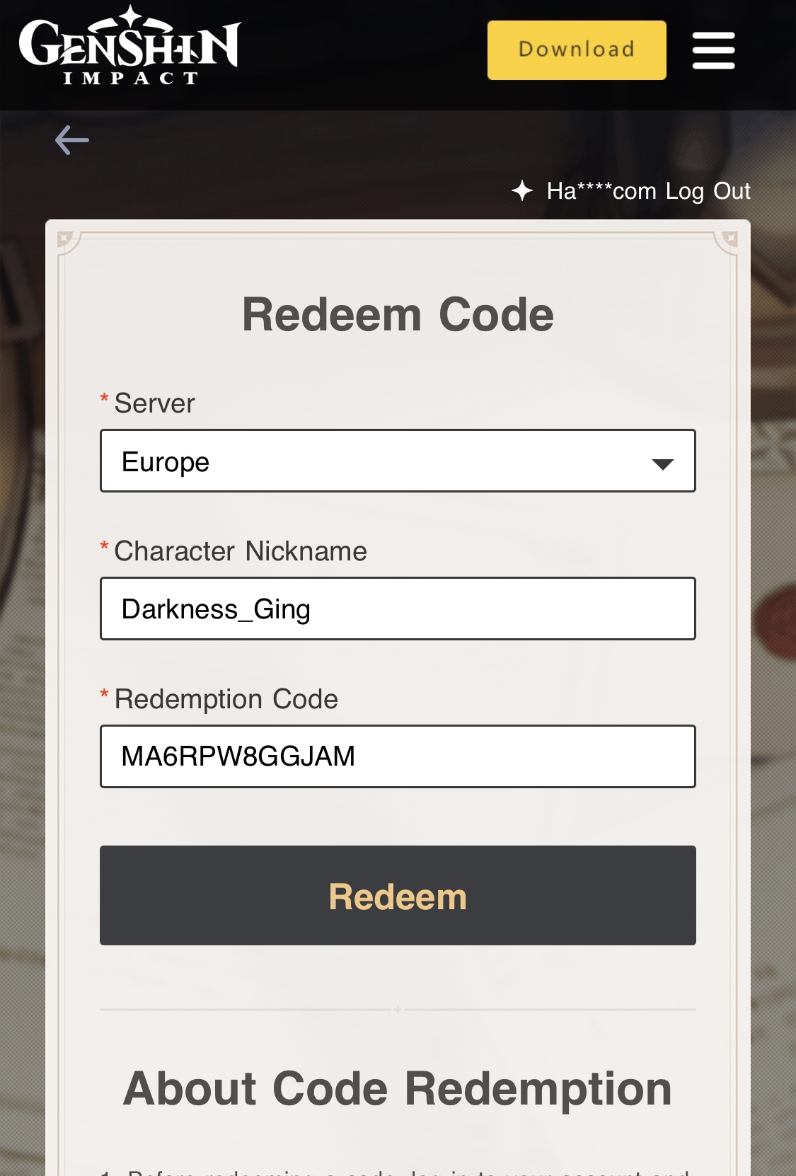 New Redemption Code with 60 Primogems Hurry and take it before it ...