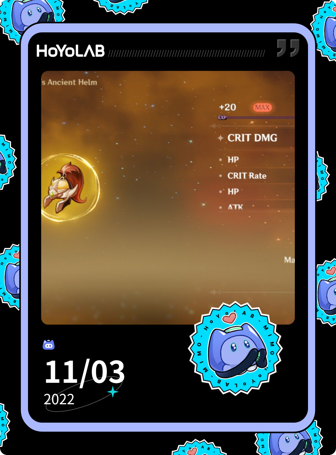 11/03 Diary -# My Character Building Diary | HoYoLAB