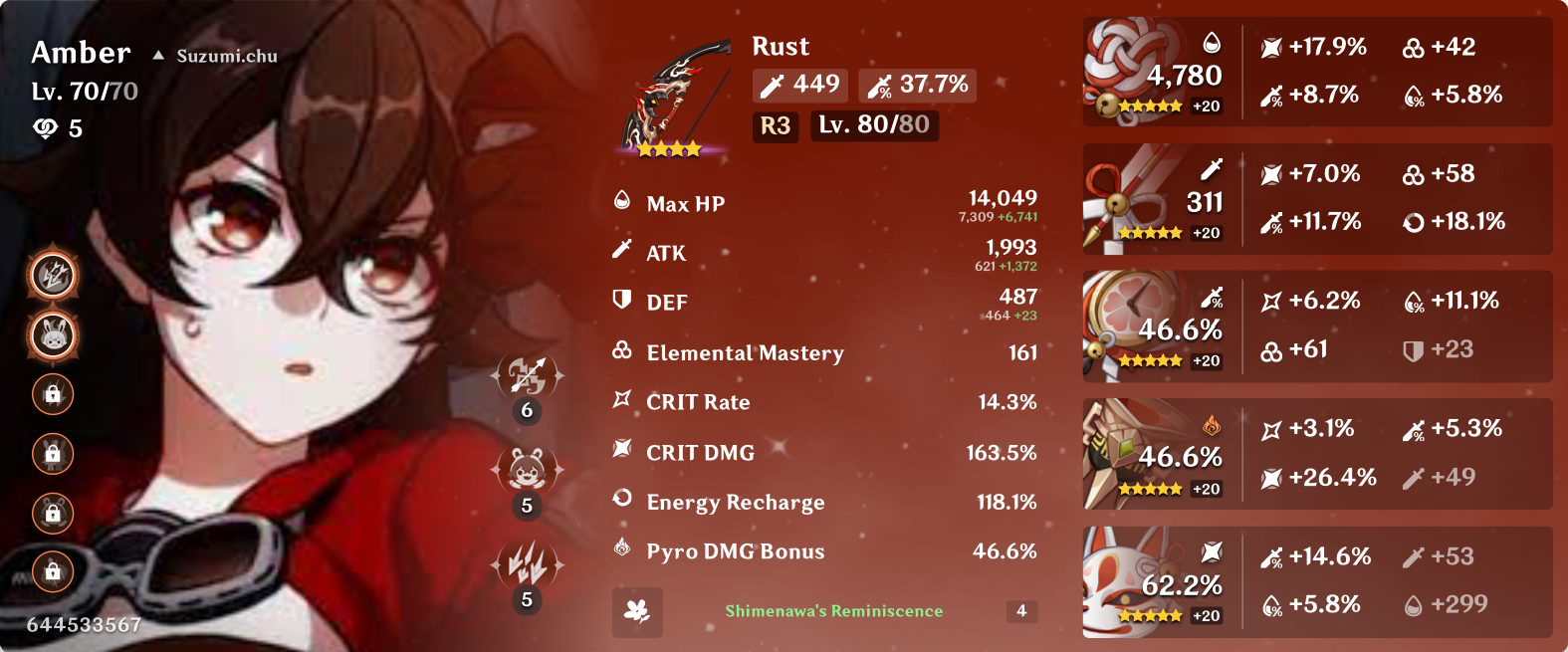 Amber Build :) Genshin Impact | HoYoLAB