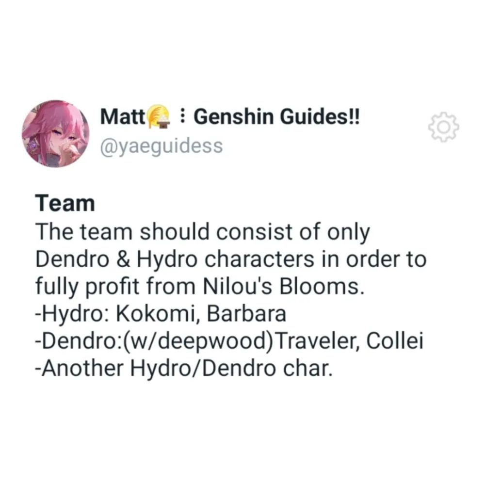 Nilou Build as a Bloom DPS Genshin Impact | HoYoLAB