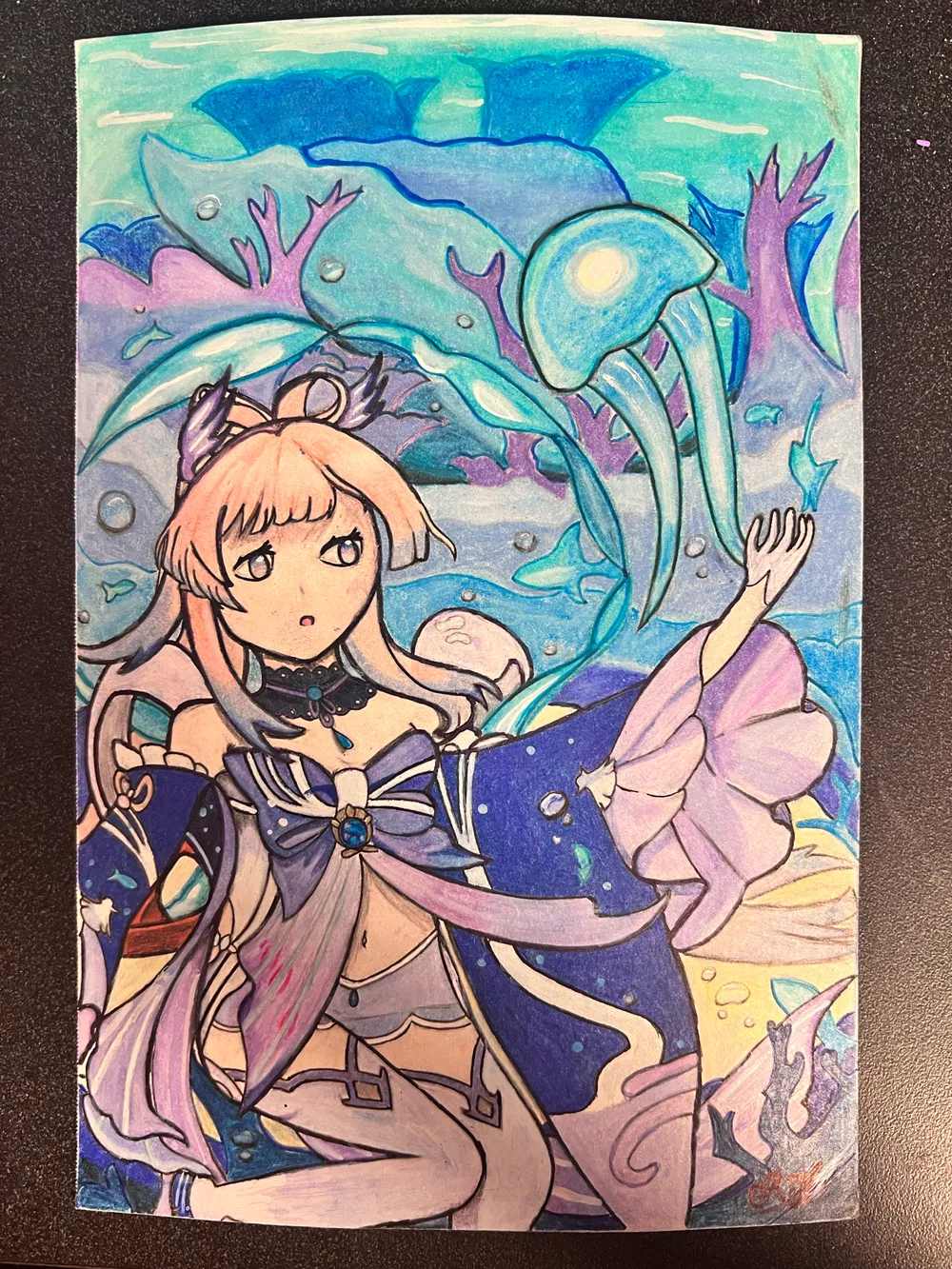 Sangonomiya Kokomi (drawn with color pencil and microns) Genshin Impact ...
