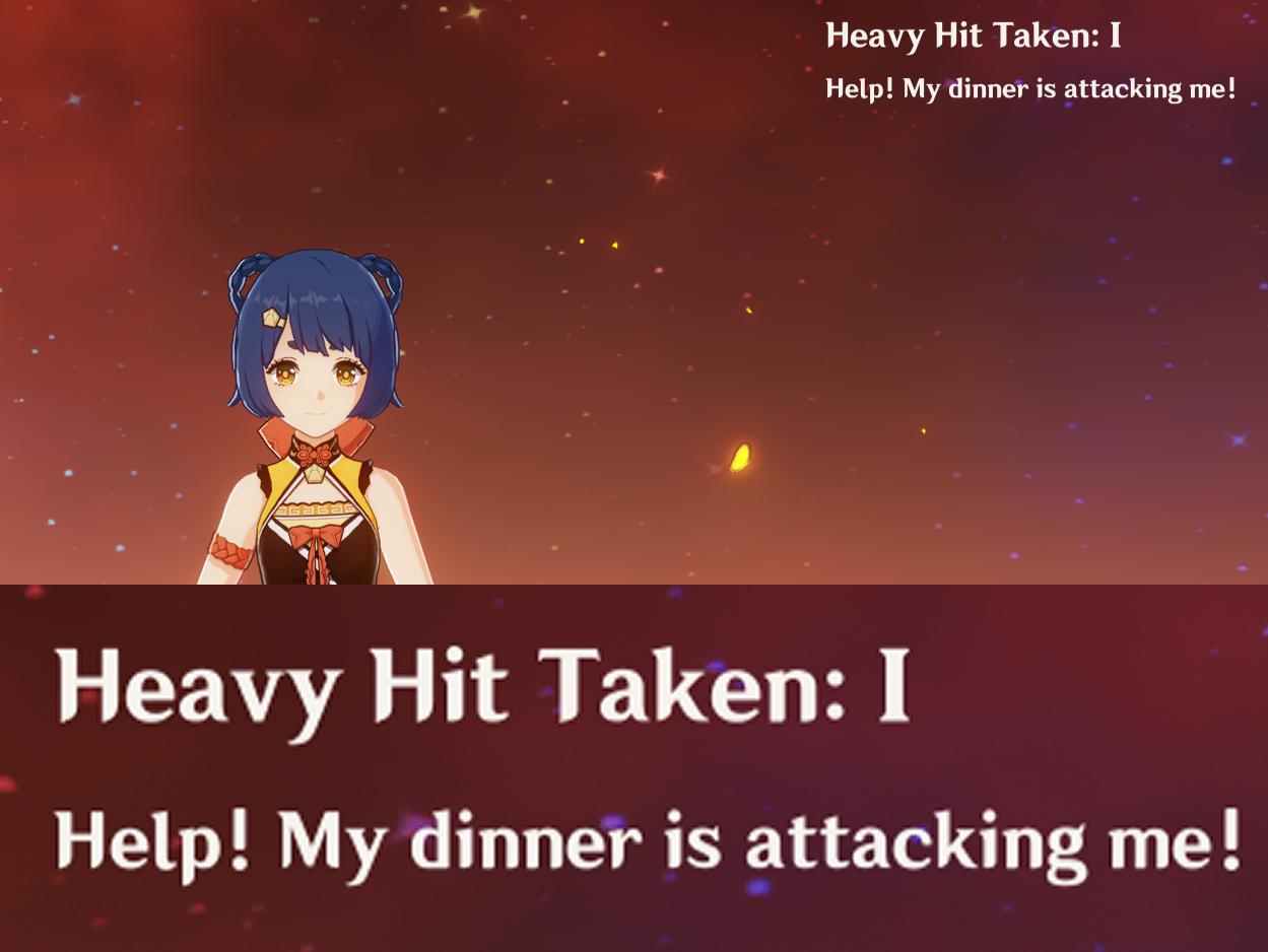 Xiangling quote when hit but what happens if the enemies are humans ...