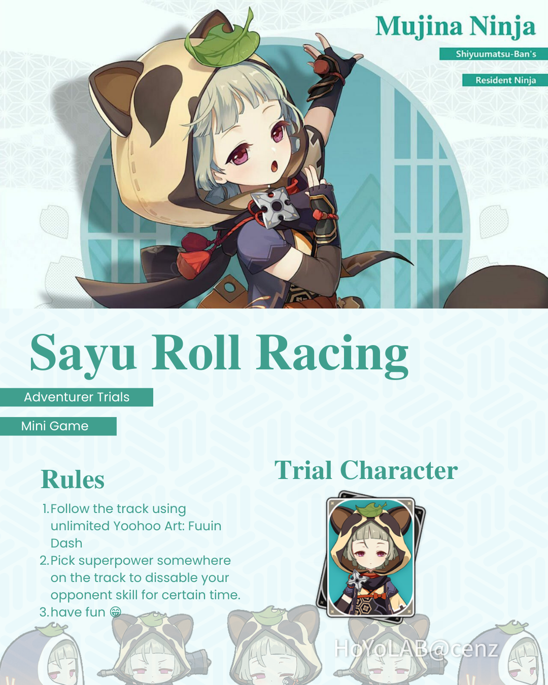 Sayu Roll Racing Mini Game Genshin Impact | HoYoLAB