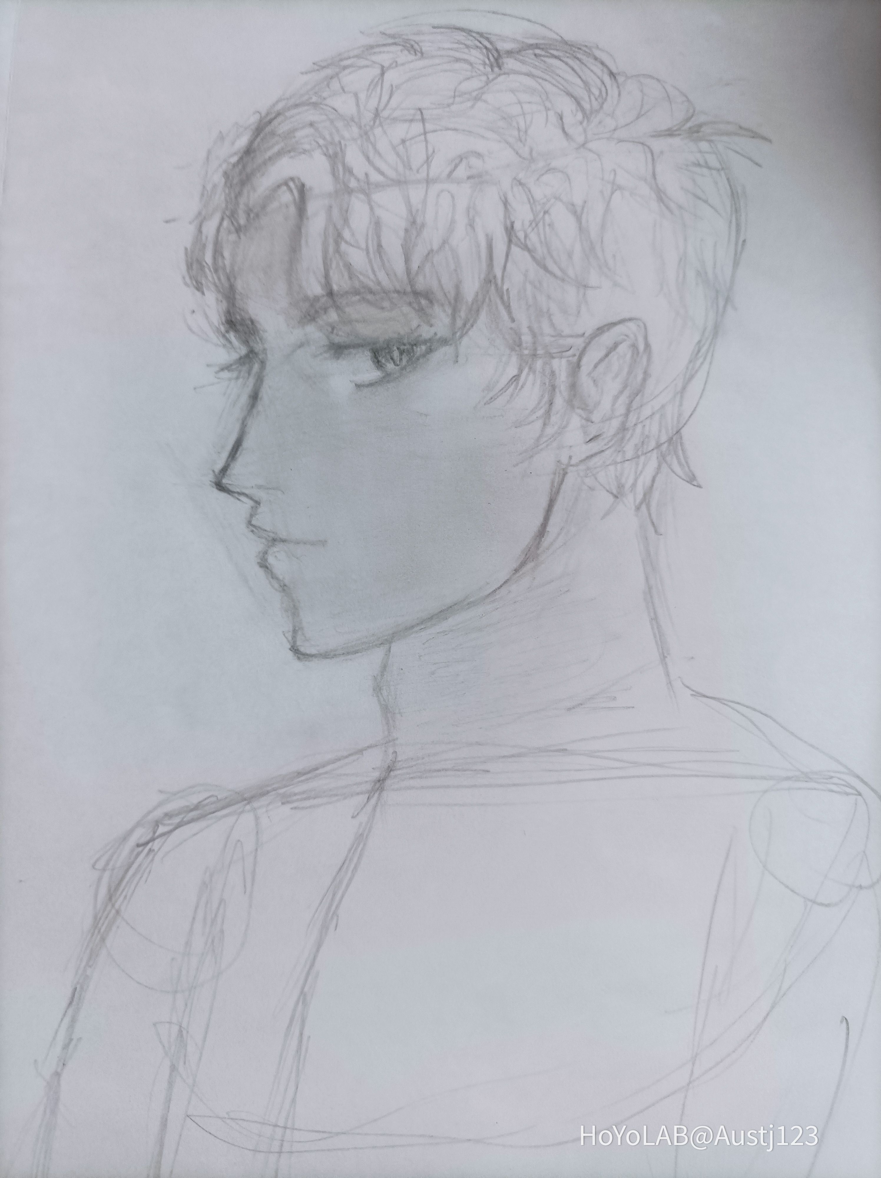 Just drawing my OC side view | HoYoLAB