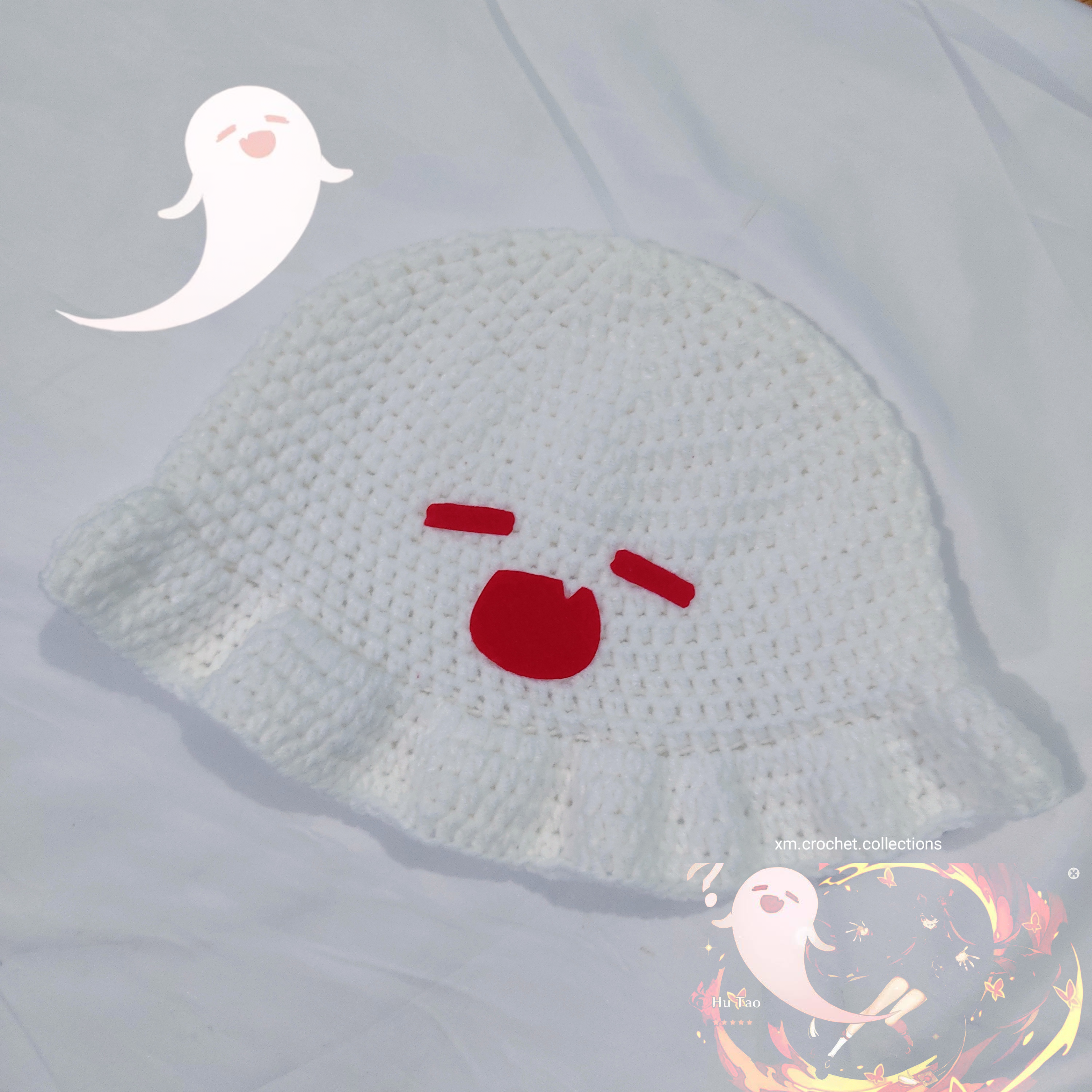 crochet Boo Tao (Hu Tao's ghost) bucket hat Genshin Impact | HoYoLAB
