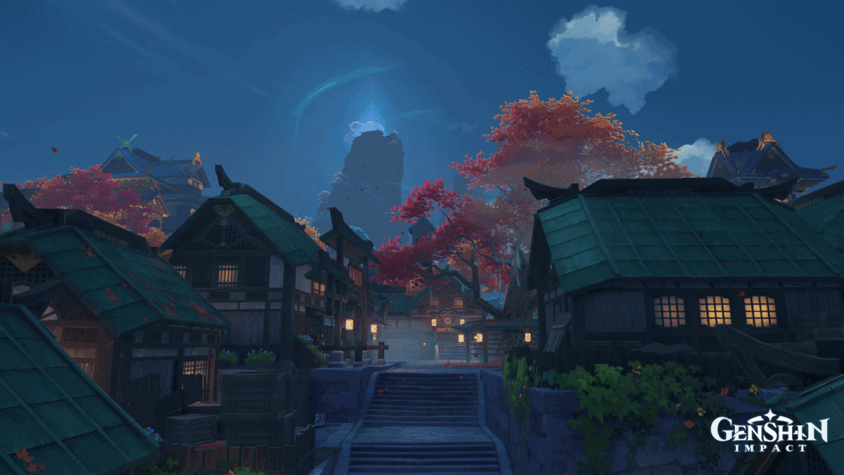 From another angle! Inazuma, night in the city Genshin Impact | HoYoLAB