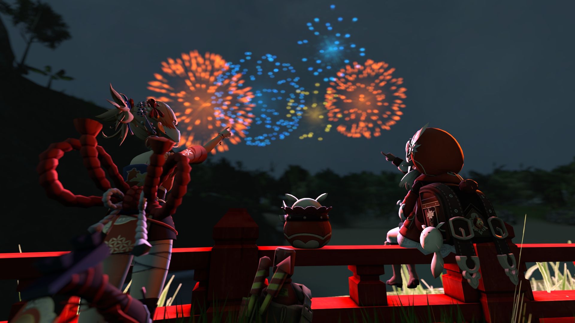 Yoimiya watching fireworks with Klee Genshin Impact | HoYoLAB