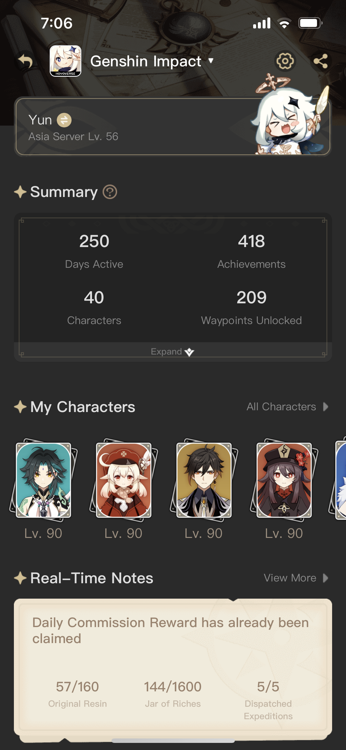 Battle Chronicle widget Genshin Impact | HoYoLAB