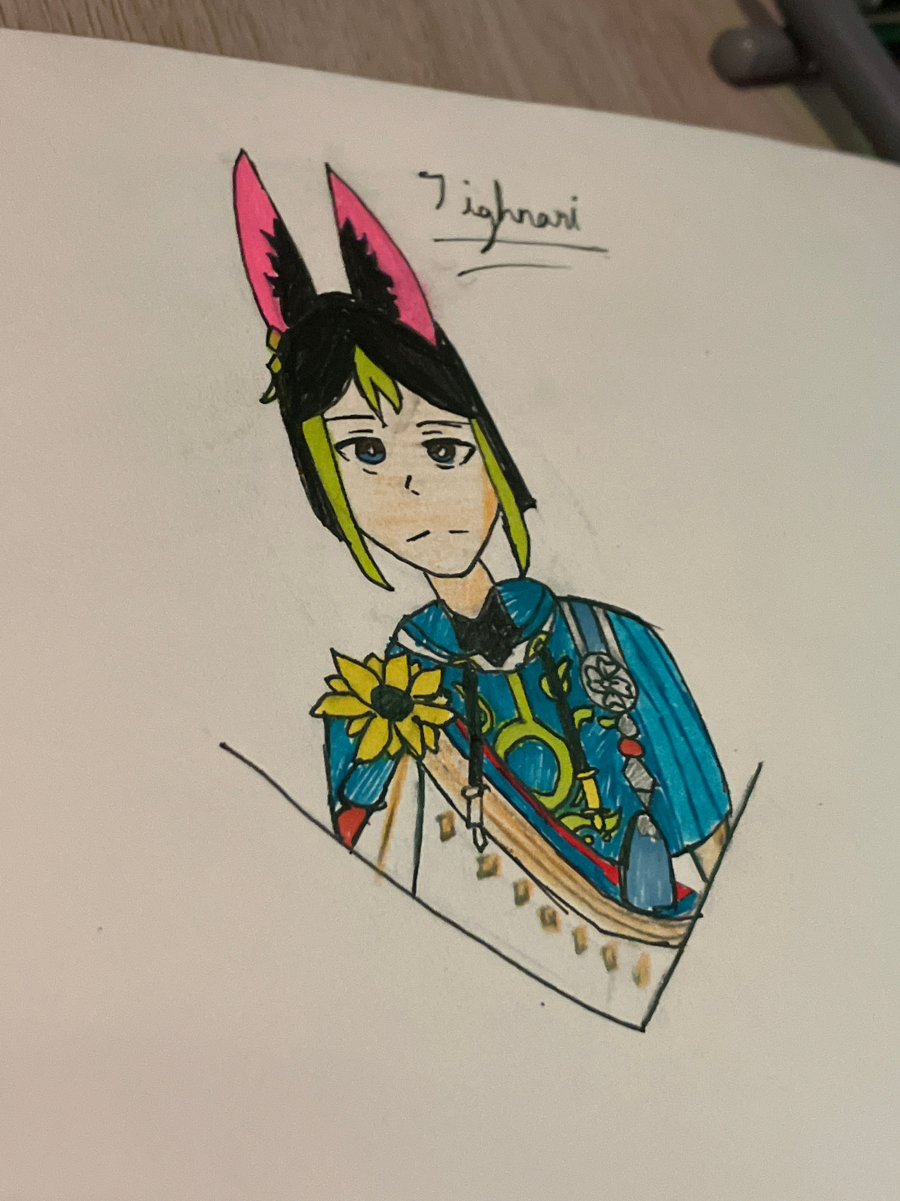 I decided to draw Tighnari ;) Genshin Impact | HoYoLAB