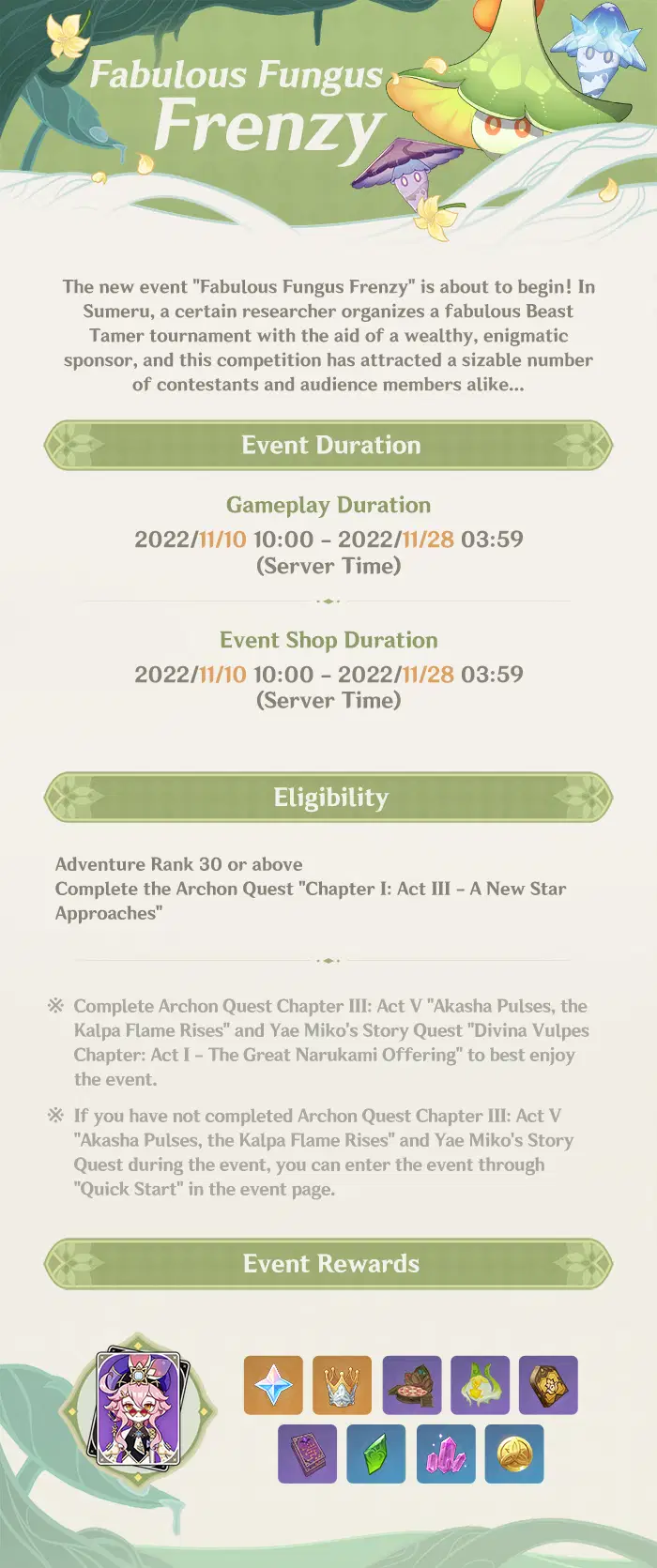 "Fabulous Fungus Frenzy" Gameplay Details Genshin Impact | HoYoLAB