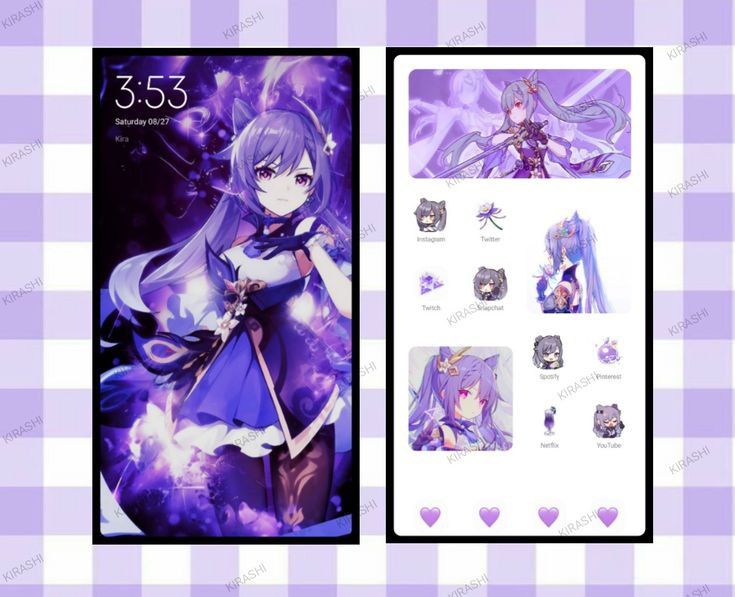 Keqing inspired home screen layout 💜 Genshin Impact | HoYoLAB