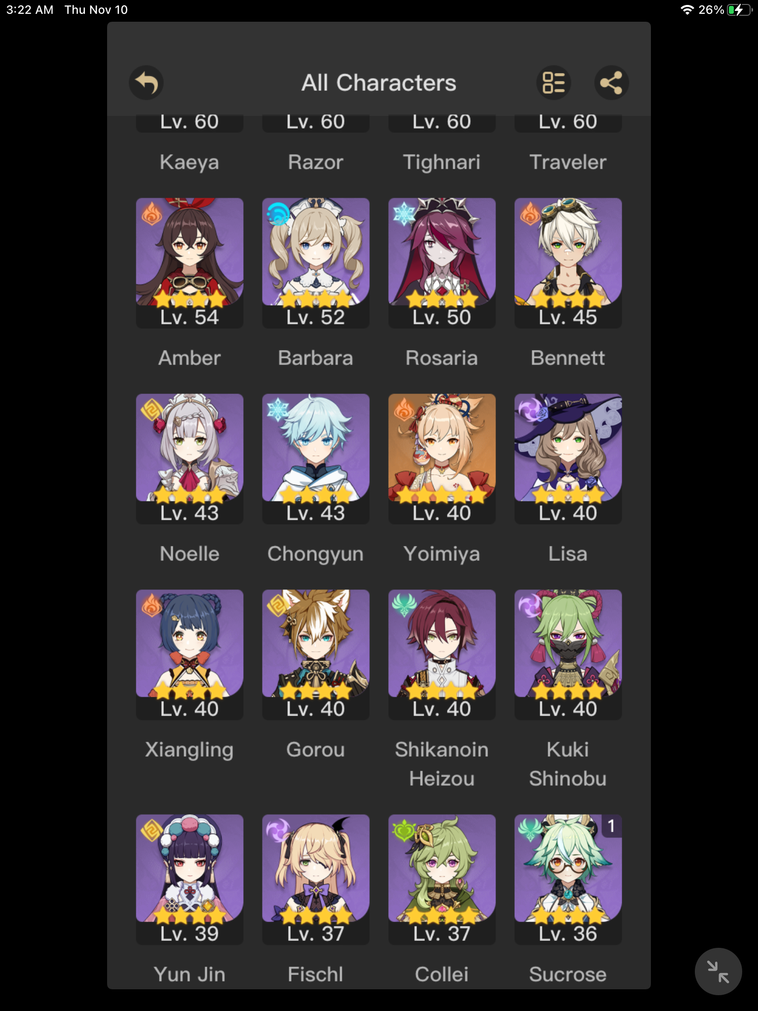 Do you guys level up all of your players or only your favs ? Genshin ...