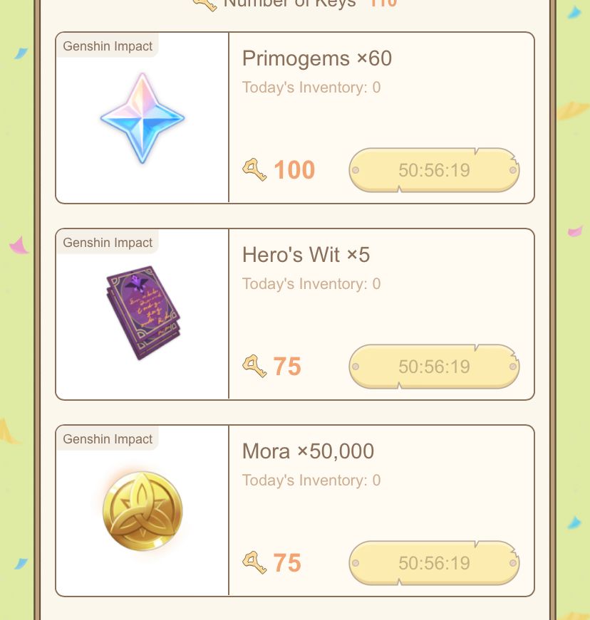 Key thing Genshin Impact | HoYoLAB