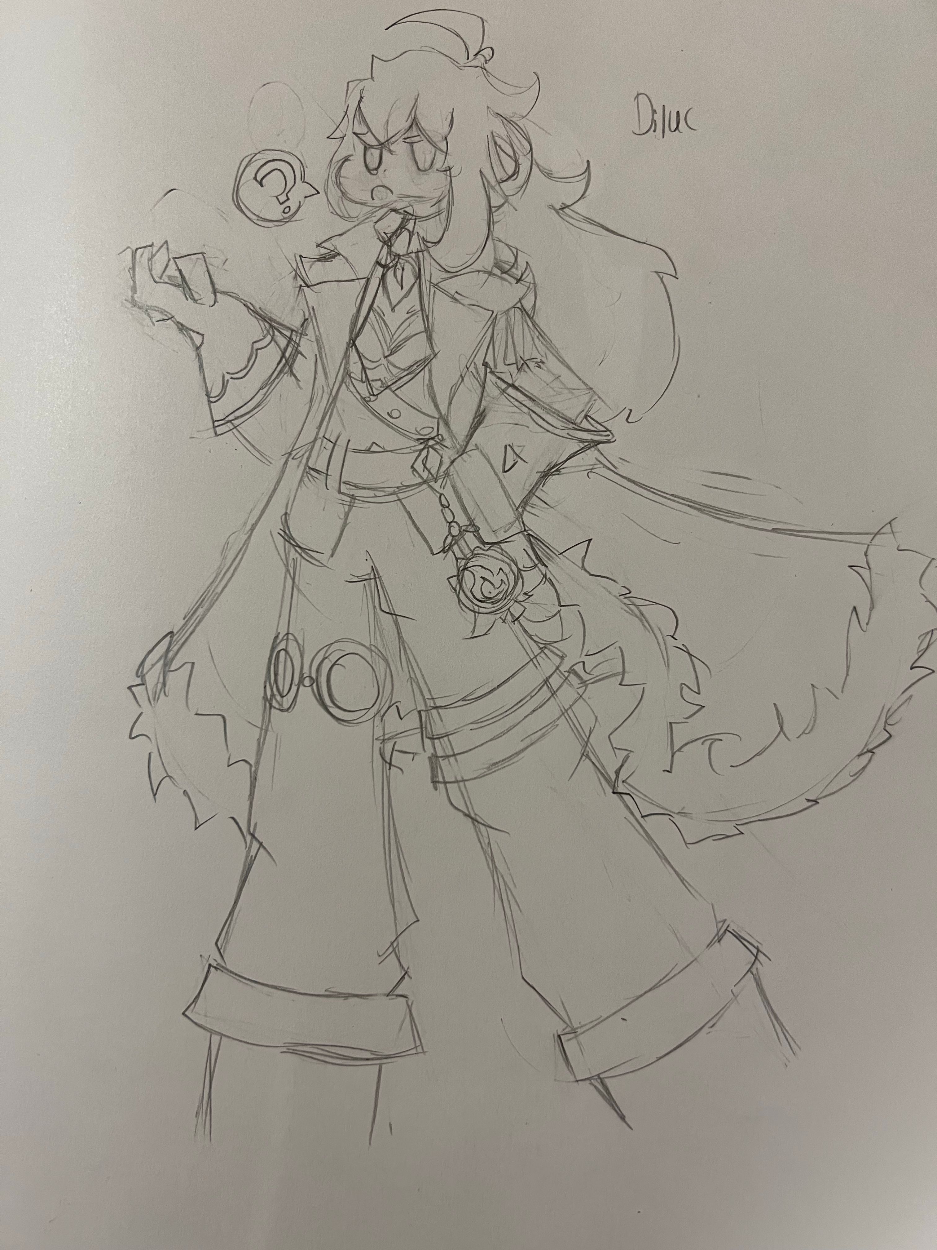 A drawing of Diluc I found In my sketchbook Genshin Impact | HoYoLAB