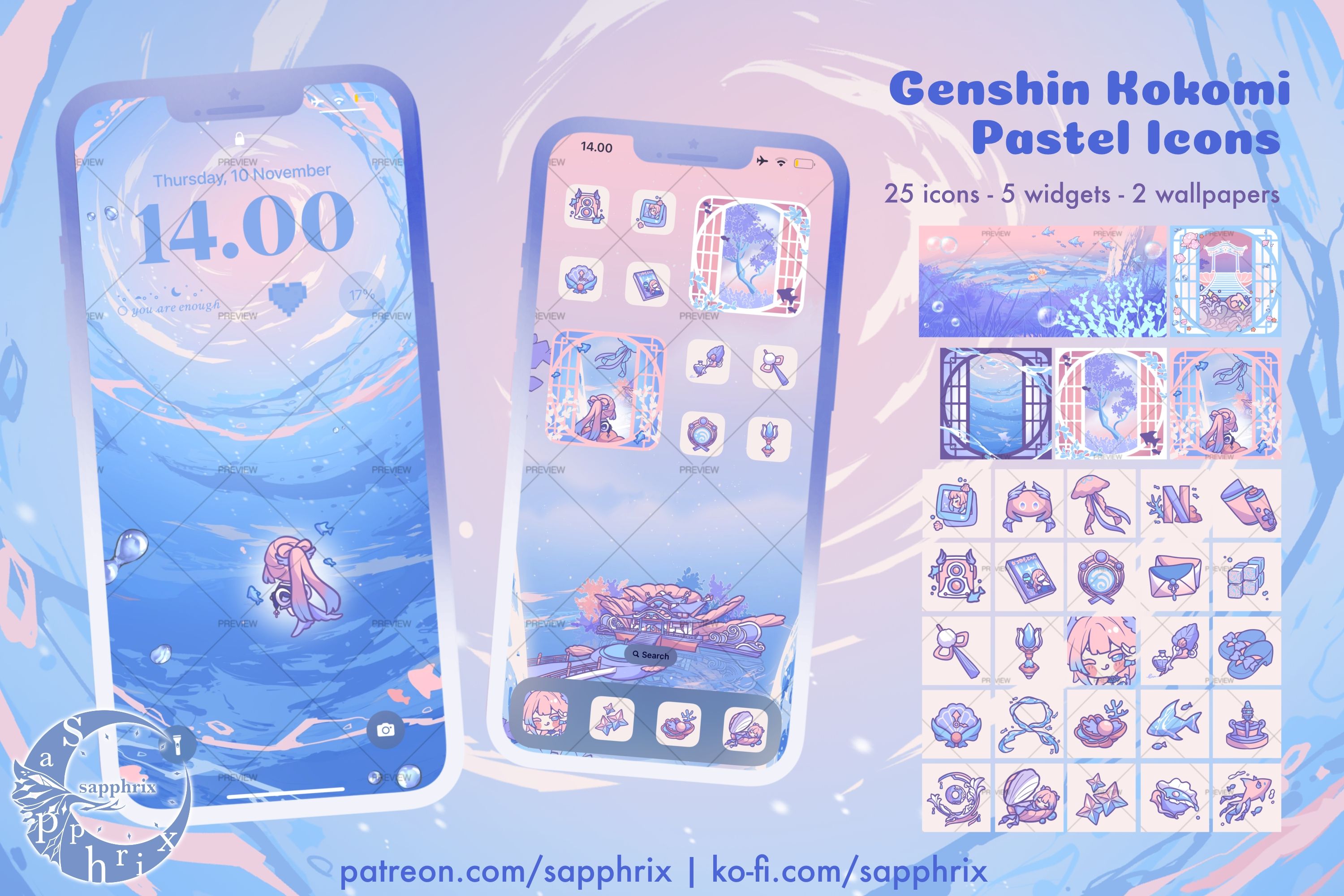 Kokomi Icon Pack Genshin Impact | HoYoLAB