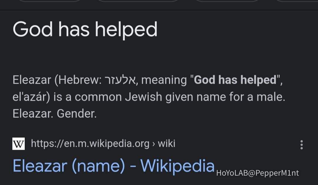 Eleazar (Disease in Sumeru) Name Origin? Genshin Impact | HoYoLAB