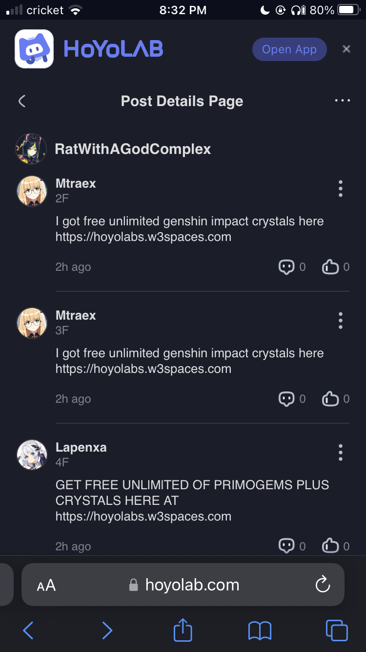 Bots in Hoyolab😒 Genshin Impact | HoYoLAB