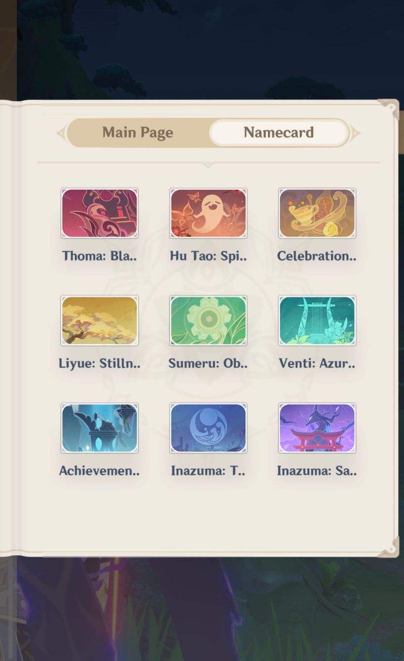 namecard showcase | Genshin Impact | HoYoLAB