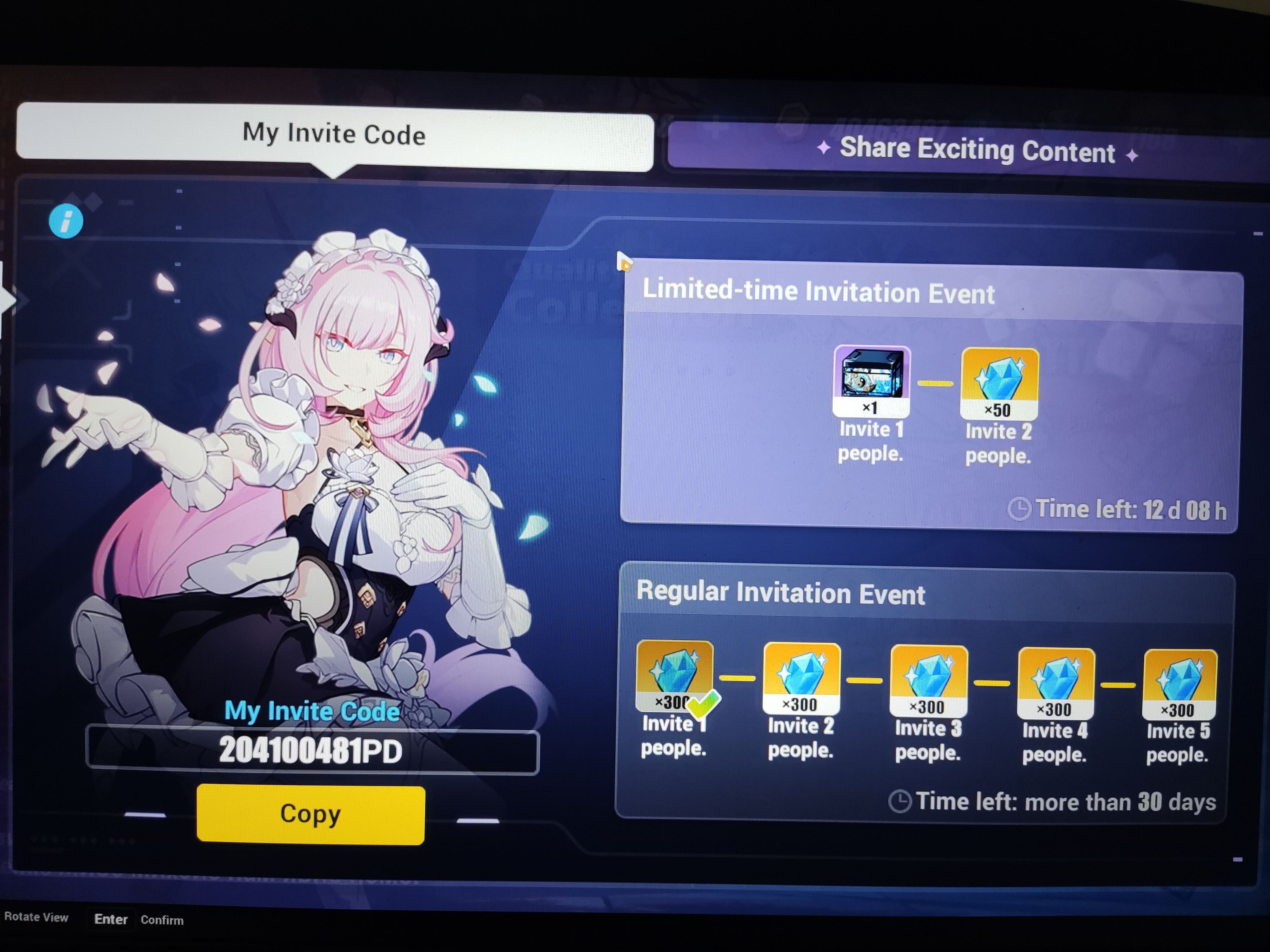 Invite code: 204100481PD Honkai Impact 3rd | HoYoLAB