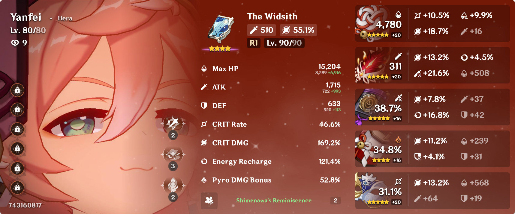 I think my Yanfei is pretty solid... Genshin Impact | HoYoLAB