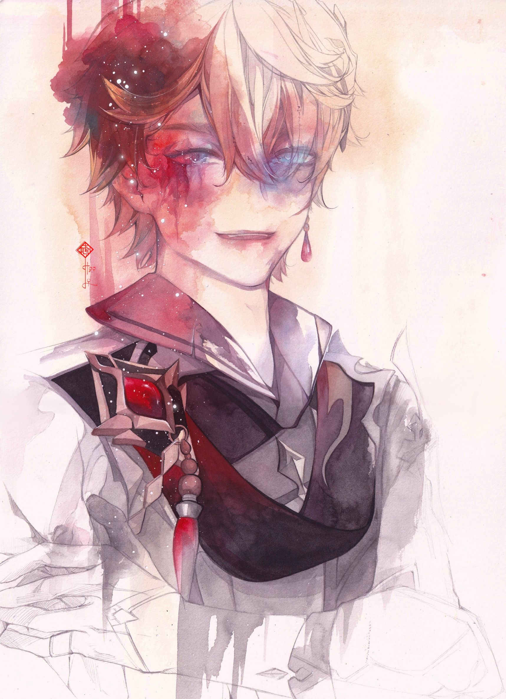Fanart Childe - WATERCOLOR PAINTING Genshin Impact | HoYoLAB