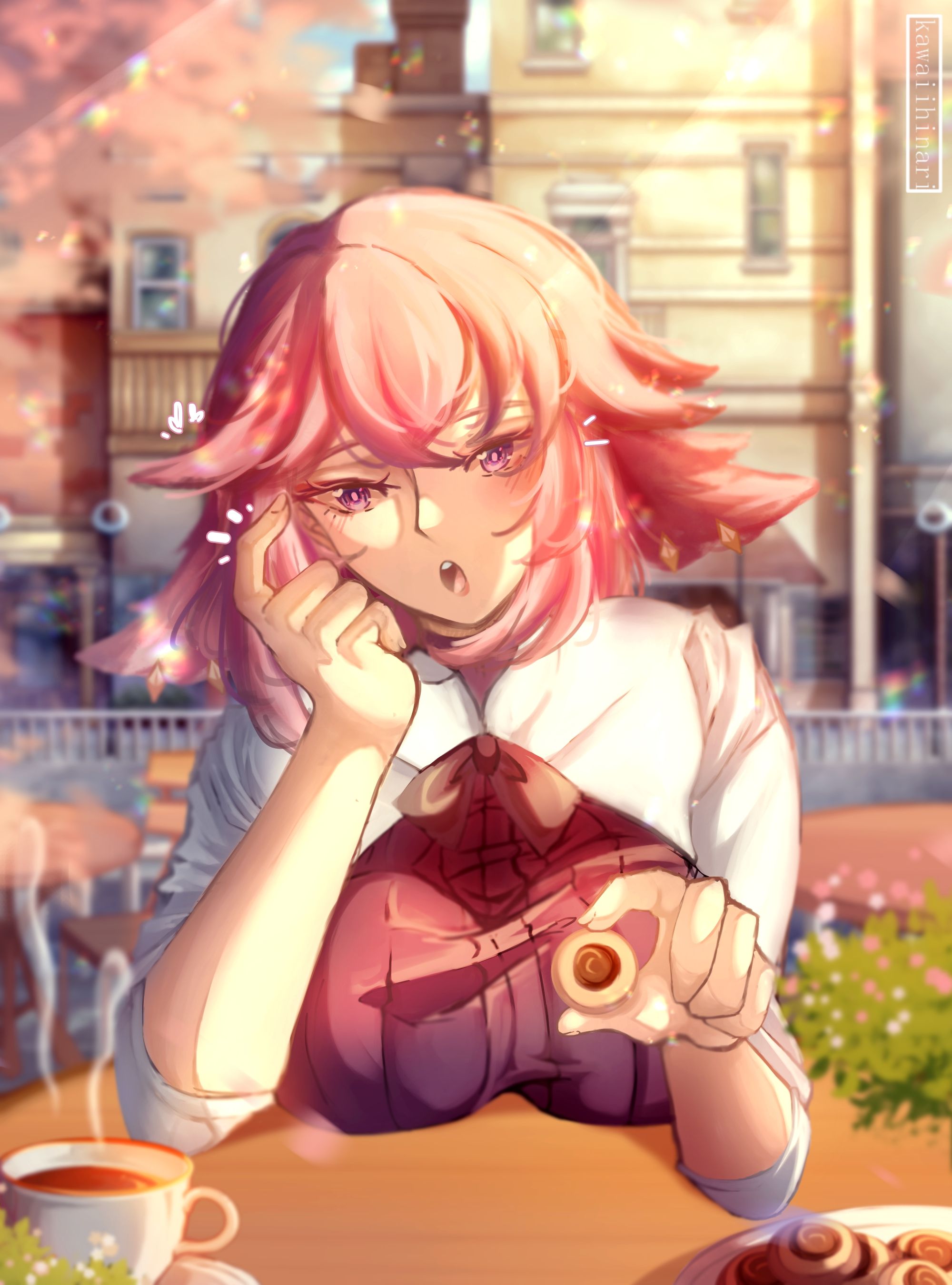 Tea time with short hair Yae Miko Genshin Impact | HoYoLAB