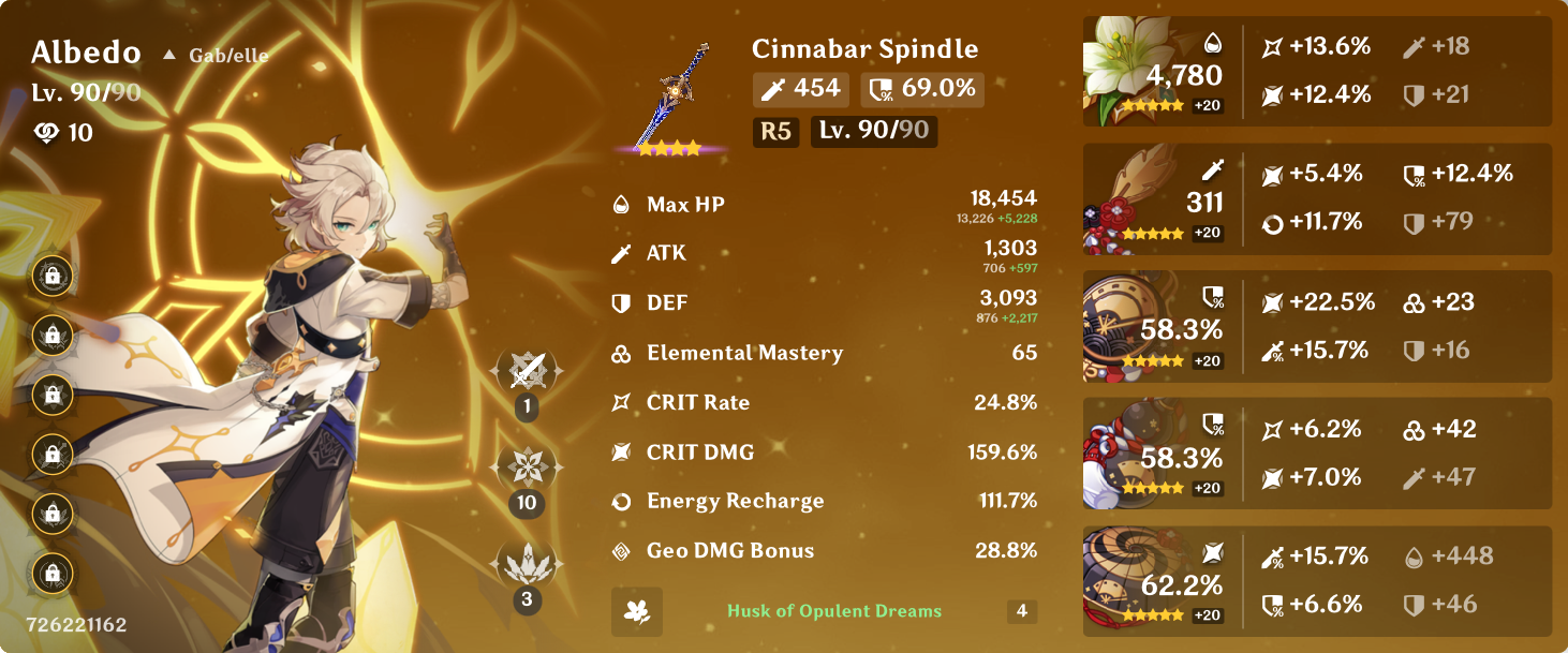 My albedo build Genshin Impact | HoYoLAB